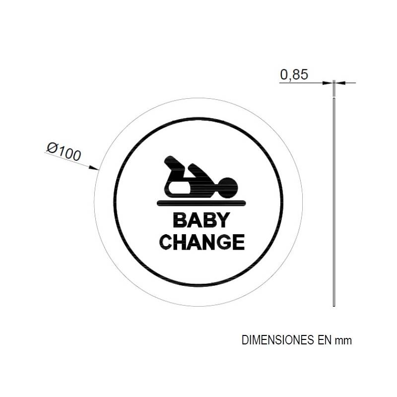 Pittogramma per fasciatoio autoadesivo in acciaio inossidabile Nofer
