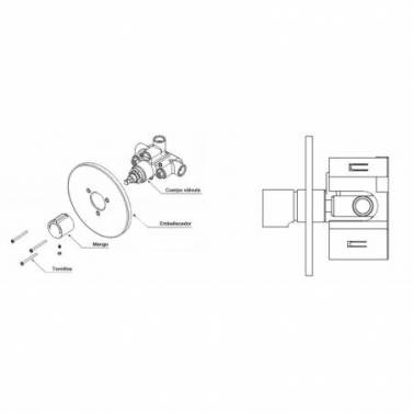 Grifo temporizado ducha mezclador, instalación empotrada, puls suave ...