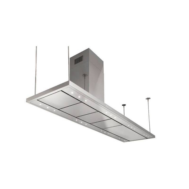 Campana extractora S4001 Special - Isla 150cm acero inoxidable AISI 304 altura de 81-122cm con 2 ...