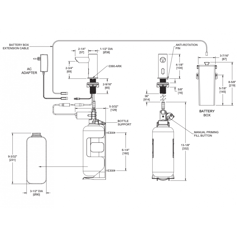 Cabezal dispensador autónomo de jabón líquido 1L EZ Fill (CA) acabado ...